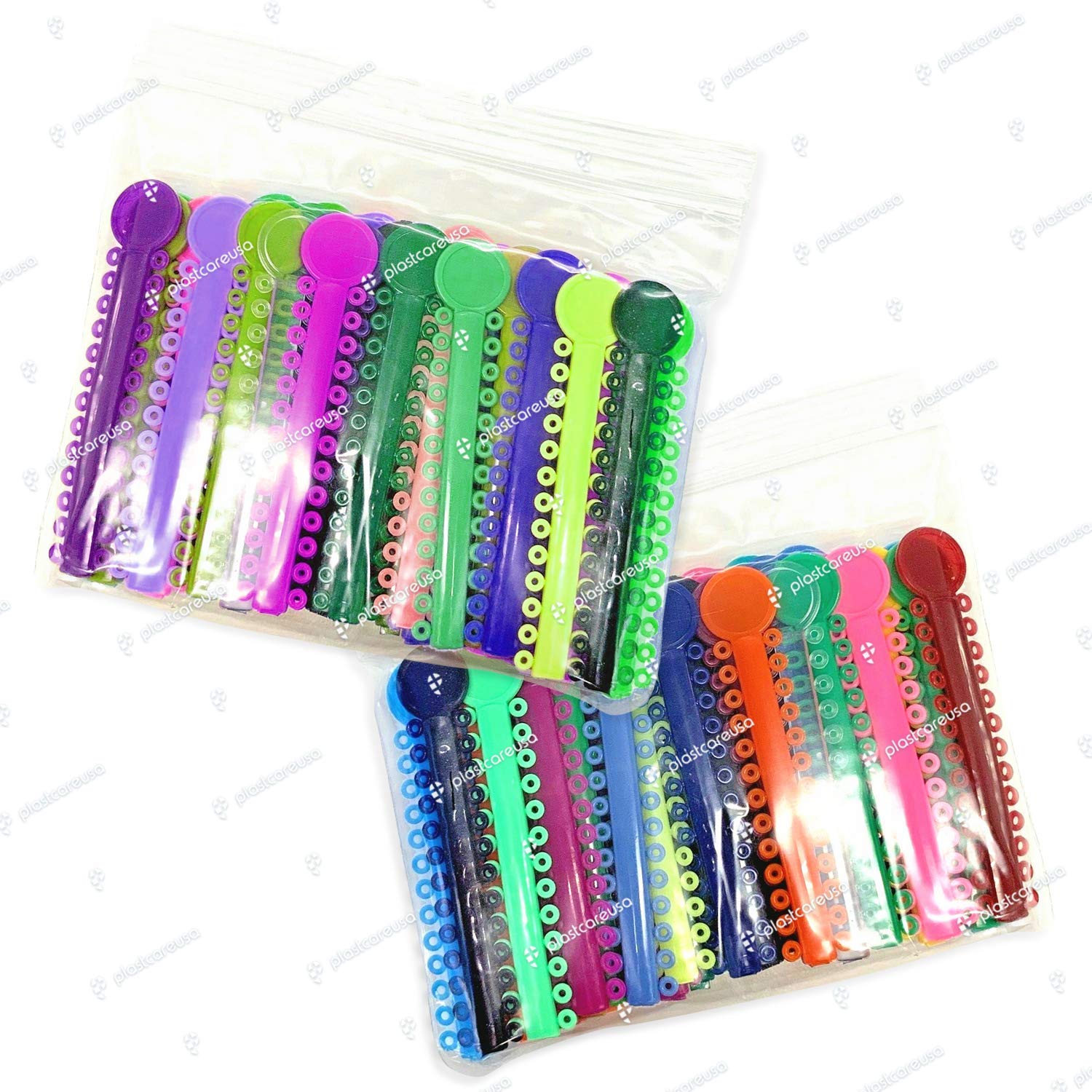2080 Ligature Ties for Braces - Multicolor Dental Orthodontic Ligature Ties for Brackets - Elastic O-Ring Rubber Bands (2 Bags of 1040)