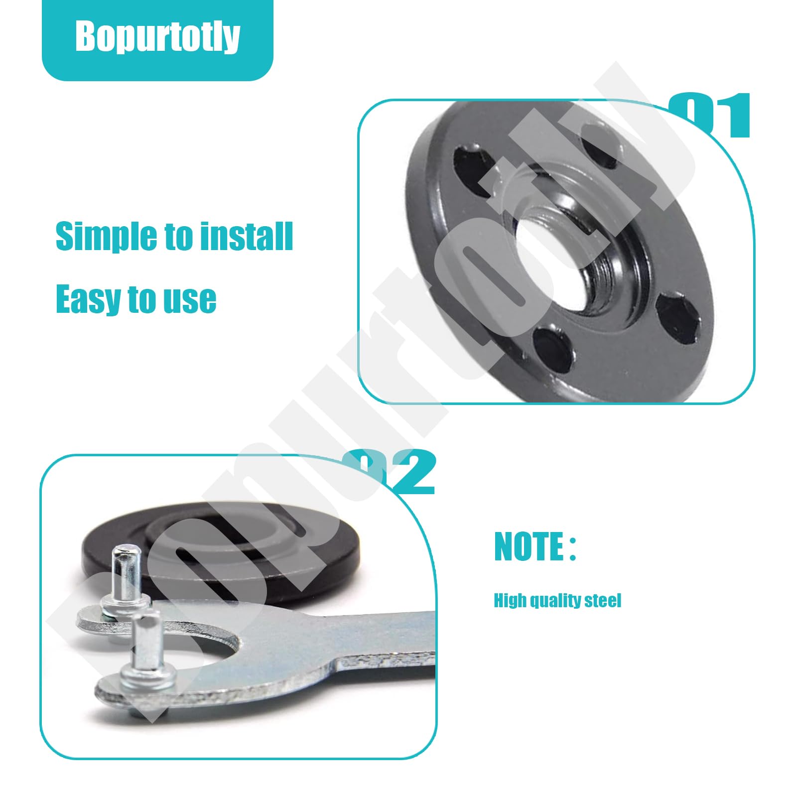 193465-4 Grinder Flange Angle Wrench Spanner Metal Lock Nut Compatible with Milwaukee Makita Bosch Black & Decker Ryobi 4.5" 5" 5/8-11 193465-4