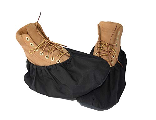 2 Pairs Non Slip waterproof Reusable shoe Covers for contrators and Carpet Floor Protection, Machine Washable. MEDIUM