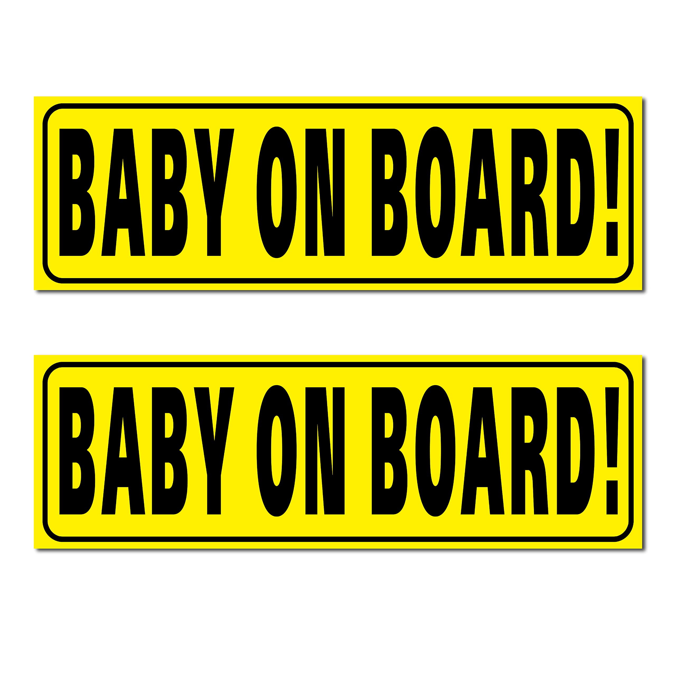 2 PC Baby on Board Car Magnet - 10 x 3 Babies on Board Keep Distance - Be Careful Baby on Board Magnet for Car - Children on Board Magnet for Bumpers