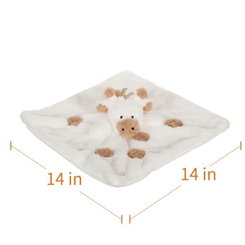 Apricot Lamb Luxury Snuggle Plush Cute White Giraffe Infant Stuffed Animals Security Blanket Nursery Character Blanket (White Giraffe, 14 Inches)