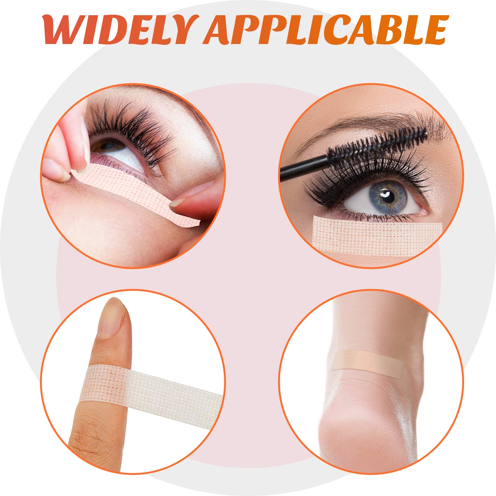 10 Rolls Eyelash Extension Tape Fabric Eyelash Tape Breathable Eyelash Grafting Tape False Eyelash Adhesive Non-woven Tape DIY Sticker for Eyelash Extension, 0.5 Inch, Pink, 10 Yards