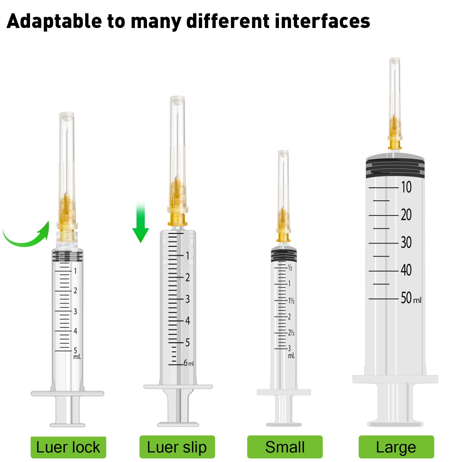 100Pack 25Ga 1 inch Needle Luer Lock Lab Dispensing Accessories for Measuring,Refilling Inks