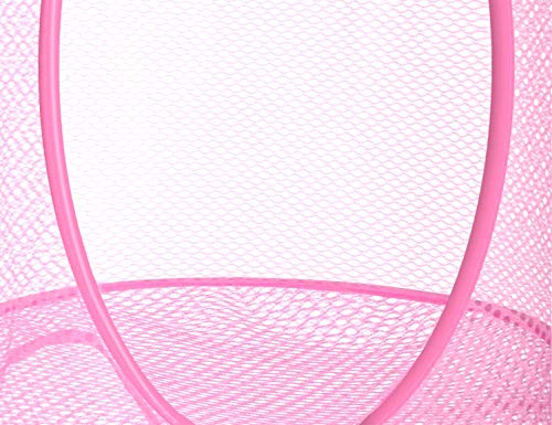 2Pcs Stuffed Animal Storage Foldable Stuffed Animal Net or Hammock Organizer, 4 Compartments Hanging Mesh Toy Storage Hammock for Kid Room Toys, Gloves, Hats, Socks(Pink)