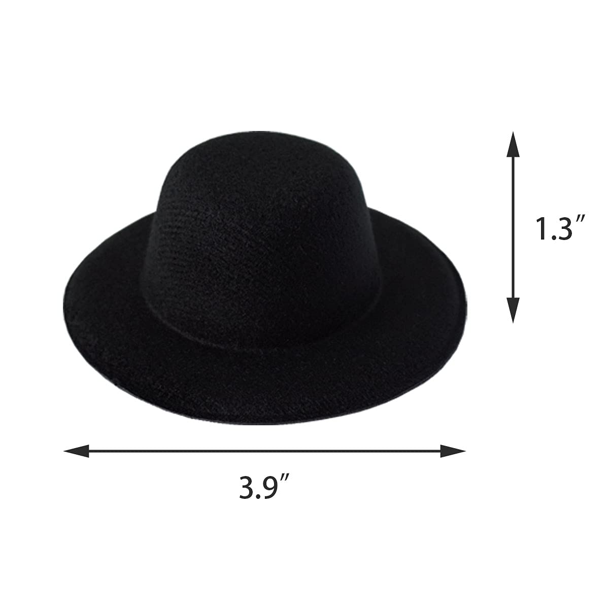10 pcs Black Mini Formal Hats Miniature Hats for DIY Crafts Hair Accessories Decorate(3.9"/10cm)