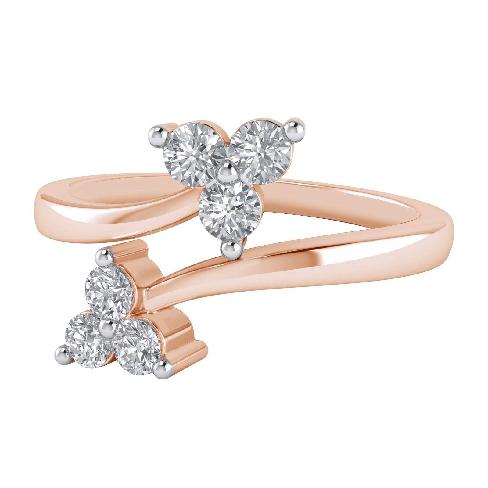 1.5ct Round Cut Cubic Zirconia Womens Toe Ring 14k Rose Gold Plated