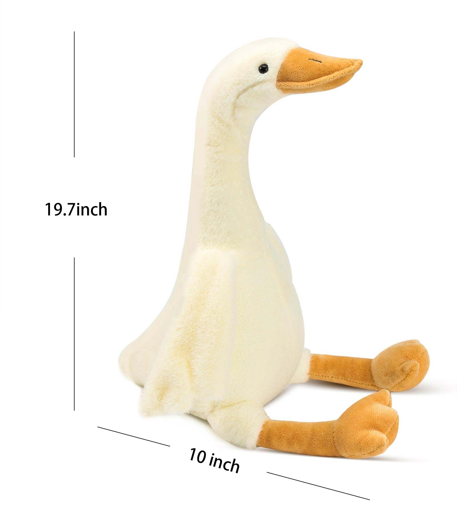 19.7" Swan Stuffed Animal, Soft Smooth Goose Plush Stuff Toy Gifts for Child Boys Girls (White)