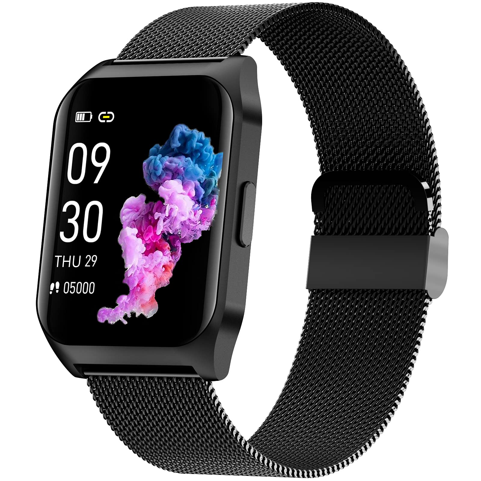 MBHB Smart Watch with Make, Answer, Refuse Call, Portable Music Player, Fitness Tracker with Heart Rate Monitor, Sleep Tracker Steps Counter for Men Women, Black