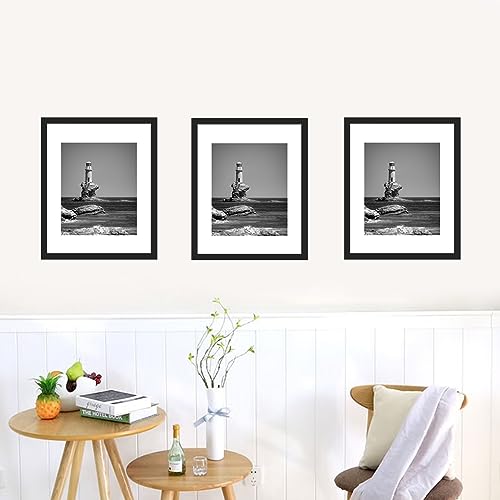 11x14 Picture Frame Set of 5, Display Pictures 8x10 with Mat or 11x14 Without Mat, Wall Gallery Photo Frames