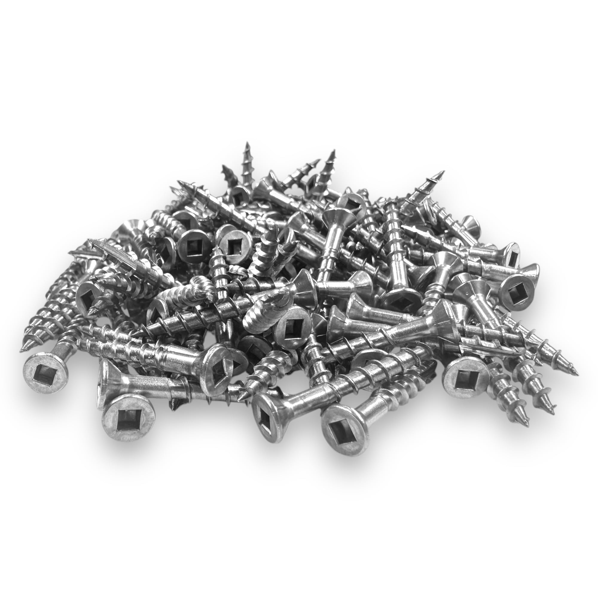 100 Qty #8 x 2" Stainless Steel Fence & Deck Screws - Square Drive Type 17 (BCP211)