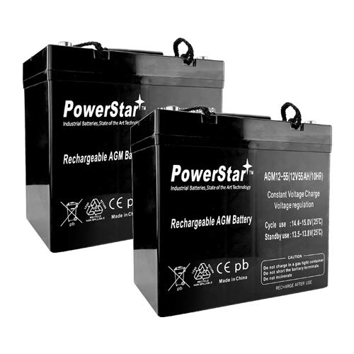 22NF 2 Pack - 12V 55Ah Scooter Battery UB12550 Group 22NF for Pride Jazzy 1115