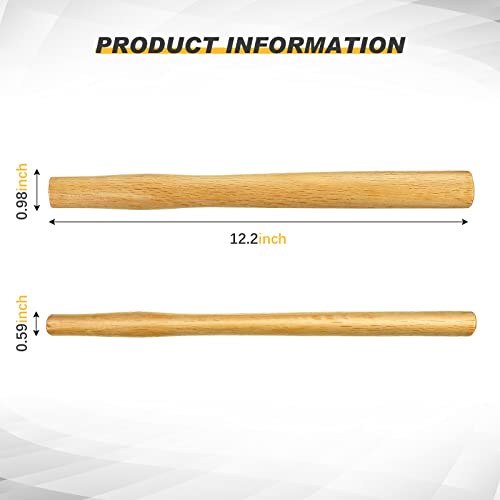 3 Pack Replacement Handles for Sledge Hammers, Small Sledge Hammer Handle Replacement Wooden Hammer Handle Replacement Wood Tool Handle for Round Head Hammer Octagonal Hammer, 12.2 Inch Long