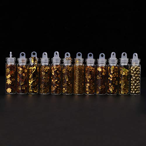 12 Bottle/Set Manicure Sequins Nail Art Glitter Sequins DIY Nail Beauty Filling Tools Nail Art Supplies for Eyes Makeup-603