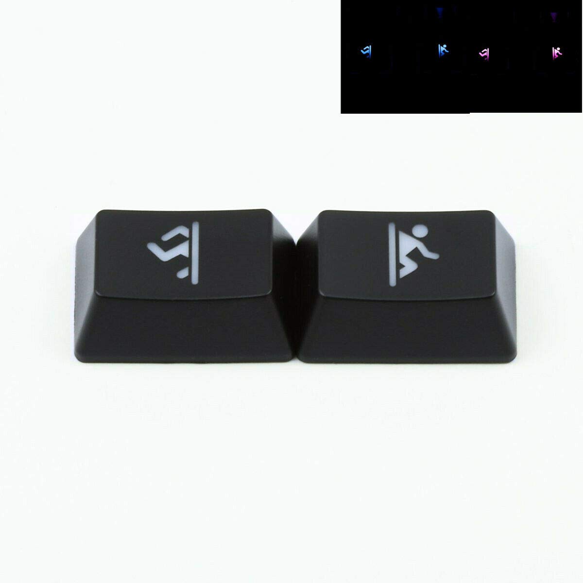 2 Pcs 1.5X R1 Backlit Set Portal Keycap Laser Carving CTRL/Win/ALT/FN Switchs OEM Profile for Most MX Mechanical Keyboards Gaming Replacement (2pcs 1.5u)