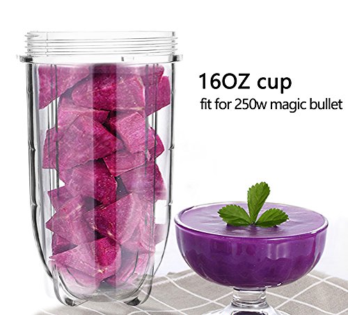 2 PCS Replacement Cups For Magic Bullet Replacement Parts 16OZ Blender Cups Jar compatible with 250W Magic Bullet MB1001 Series Juicer Mixer