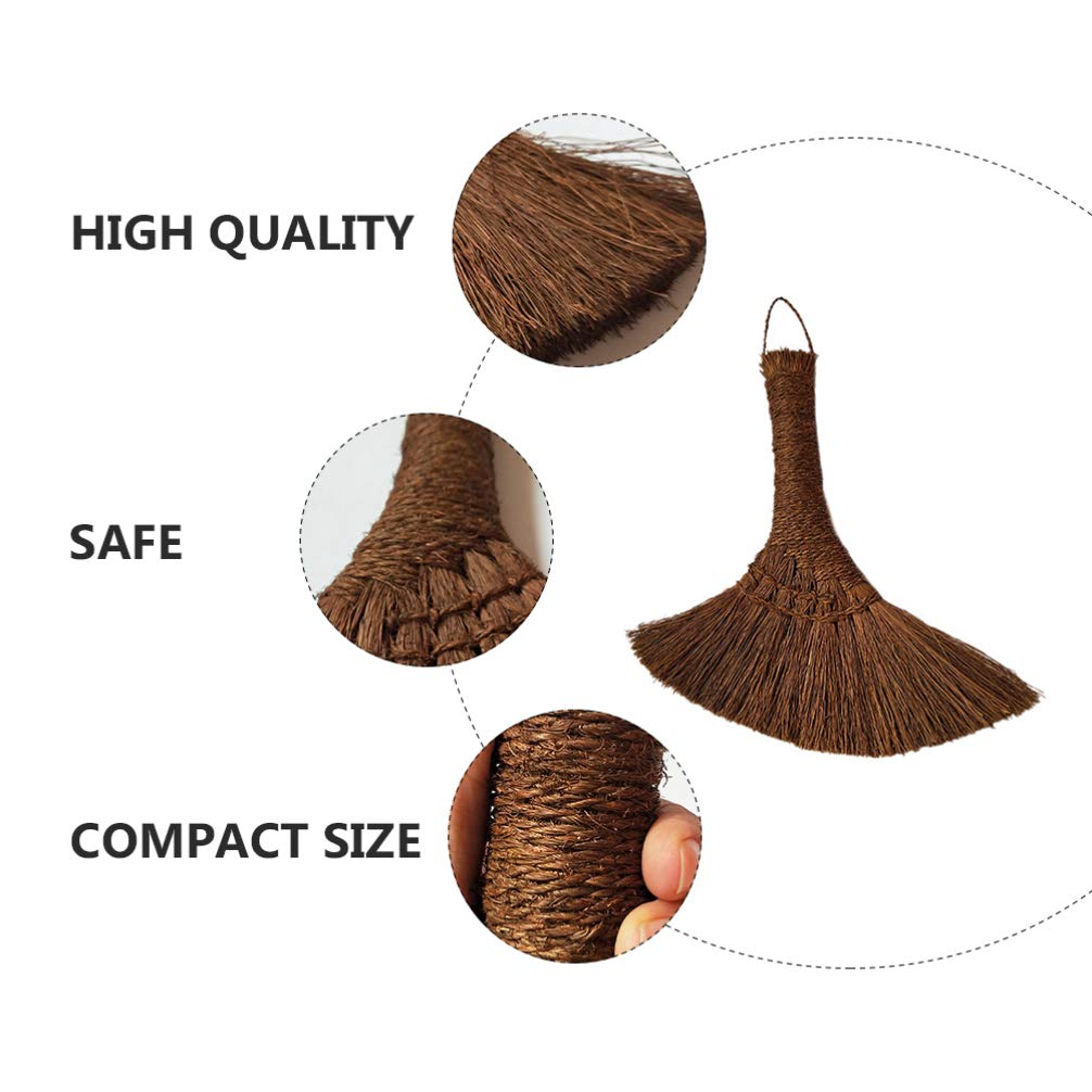 1pc Dust Broom Natural Broom Pet Hair Broom Carpet Broom Household Cleaning Tools Natural Whisk Sweeping Broom House Use Cleaning Broom Small Broom Mini Table Brown Silk Vintage