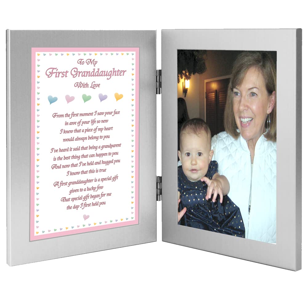 1st Granddaughter Poem Frame from Grandma or Grandpa - Add 4x6 Inch Photo