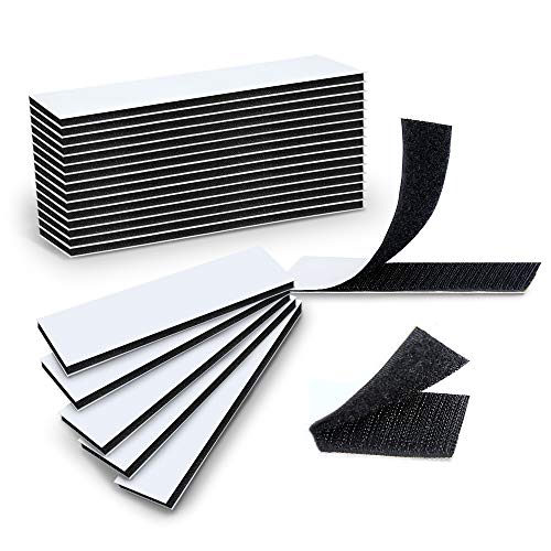 15Pcs Professional Self Adhesive Hook and Loop Sticky Back Fastener, Double-Sided Fasten Interlocking Tape for Home and Office Use, 1.2 x 4.7 Inch