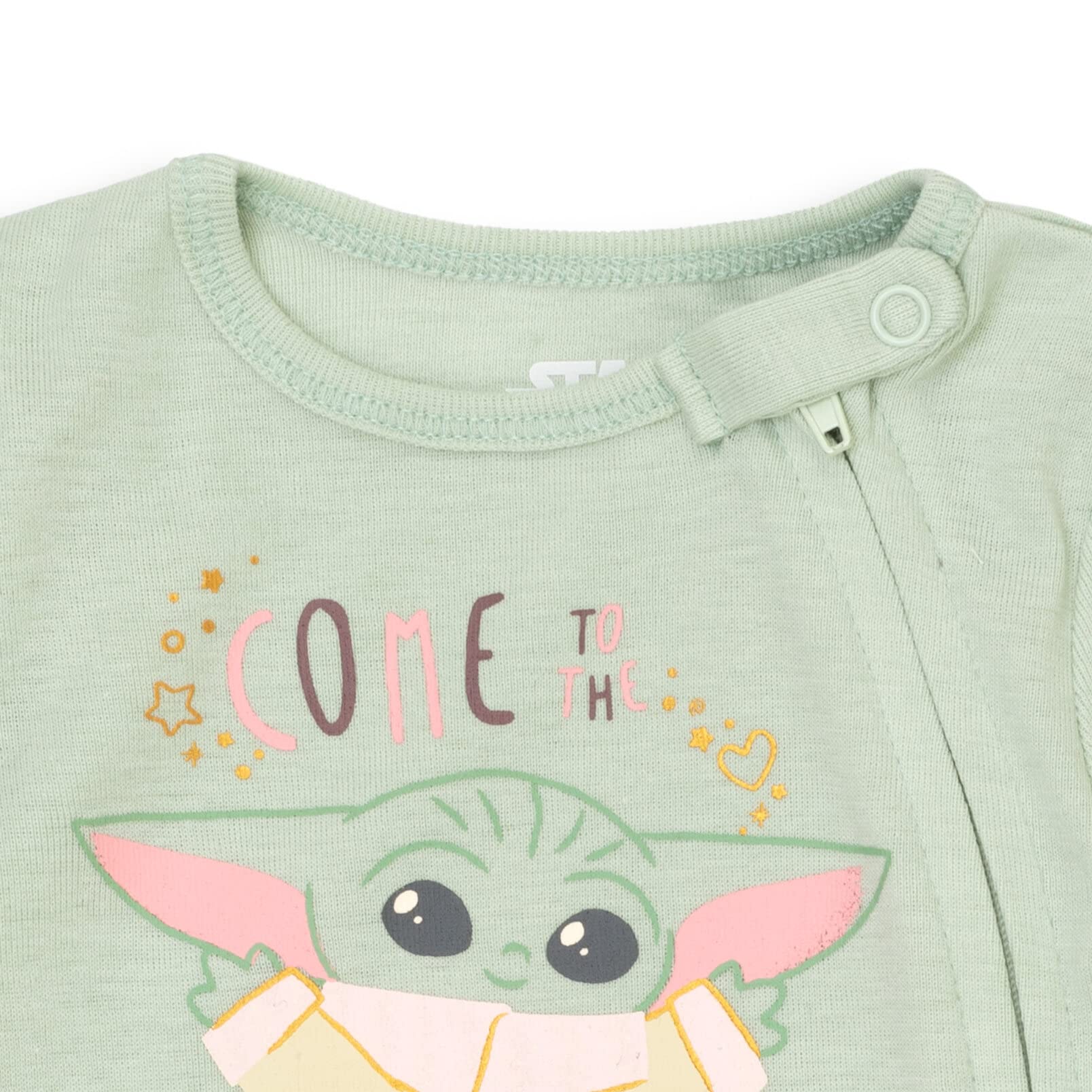 STAR WARS The Child Newborn Baby Girls 2 Pack Zip Up Sleep N' Plays Pink/Green 3-6 Months