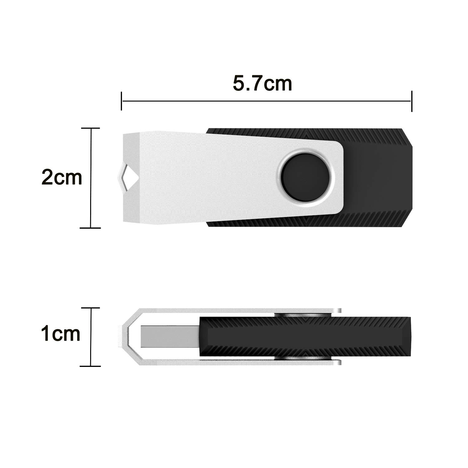 1GB USB 2.0 Stick 20Pack, TOPESEL Bulk USB Flash Drive Swivel 1GB Pen Drive Thumb Drive Jump Drive Computer Data Storage (20Pack Black)