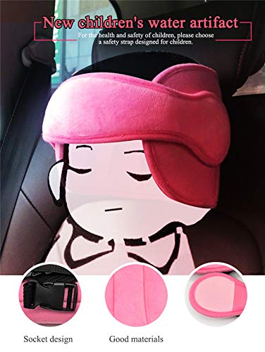 2Pack Boy and Girl Head Support for Car Seats,Ajustable Comfortable Pillow for Baby Child Tolddler Infant Pink and Grey