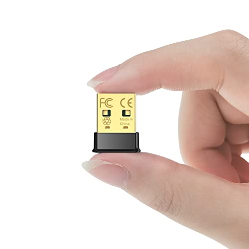 1Mii USB Bluetooth 5.0 Dongle Adapter for PC Laptop Desktop Stereo Headset, Keyboard, Mouse, Support All Windows 10 8.1 8 7 XP Vista