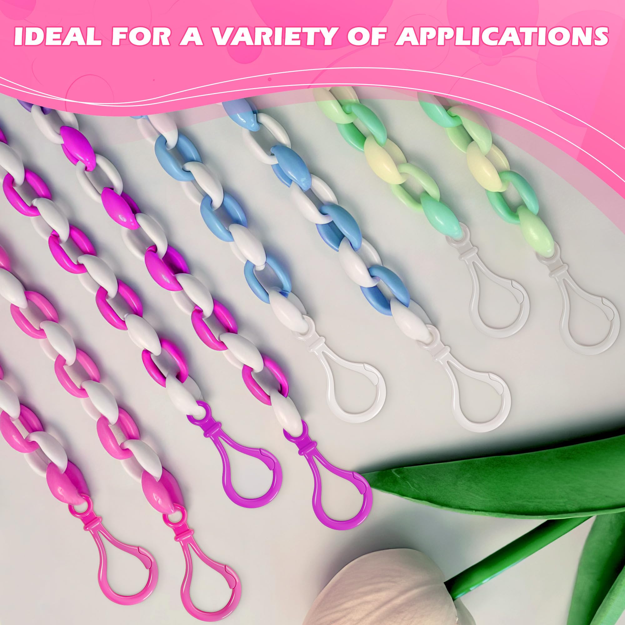 100 Pcs Plastic Keychain Clip - Plastic Lobster Claw Clasps Backpack Keychain Rings Plastic Keychain Clips for Crafts - Key Chain Hooks for Crafts Lanyard Clips and Hooks Plastic Keychains for Crafts