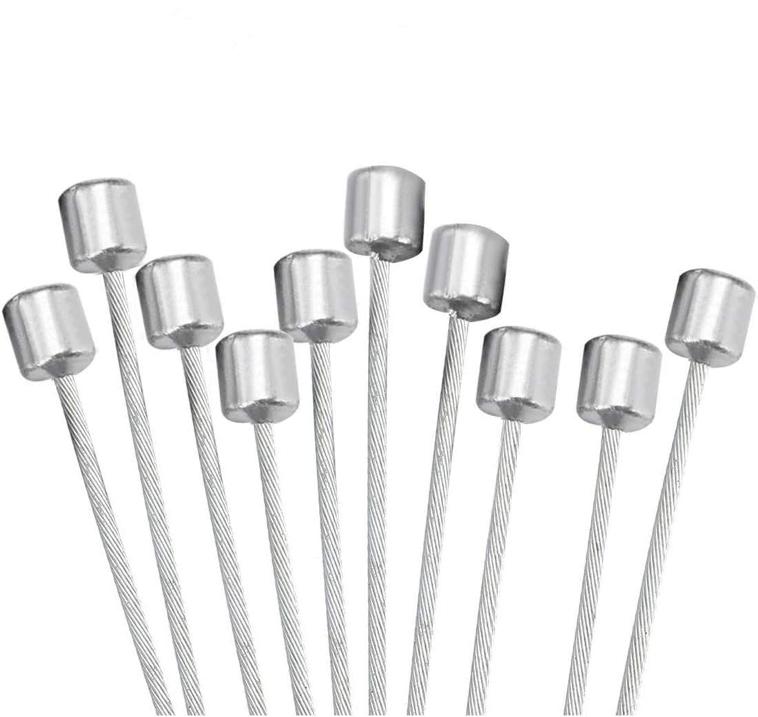 10 Pcs Stainless Steel Shifter Cable Bike Derailleur Cable Shifter Cables, 2M Length Replaceable Derailleur Cables Stainless Steel MTB Shifter Cable Set