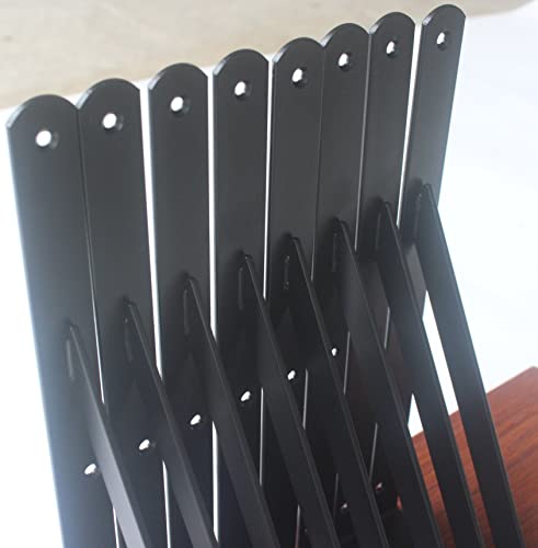 12 Pack L12" x H 8" Black Heavy Duty Shelf Brackets with Screws Metal Shelf Brackets Shelf Support Angle Brackets for Shelves L Brackets Heavy Duty Floating Shelf Brackets