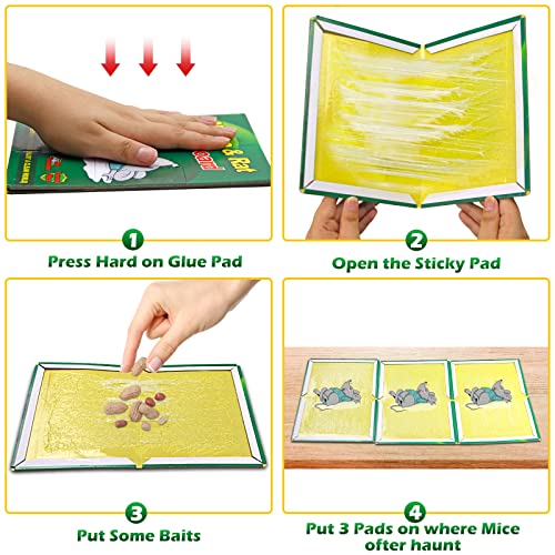 12 Pack Mouse Traps Indoor for Home Glue Traps for Mice and Rats, Sticky Board for House Indoor Outdoor Extra Glue(12"X8")