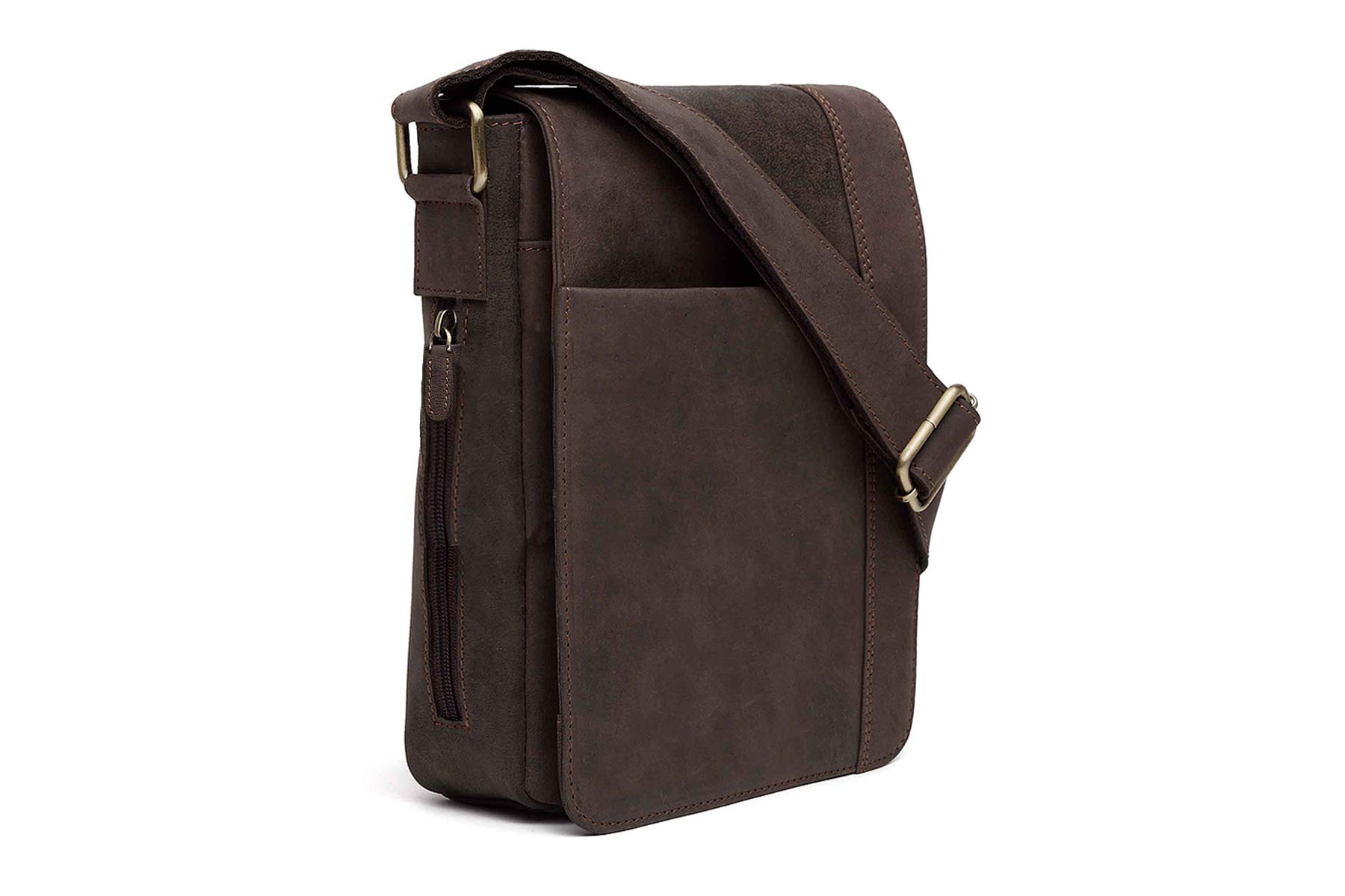 10" Inches Genuine hunter Leather Cross Body Shoulder Bag Handmade Purse