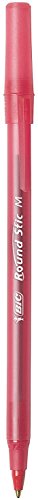2 Pack of 12 BIC Round Stic Xtra Life Ball Pen, Red Medium Point (1.0 mm)