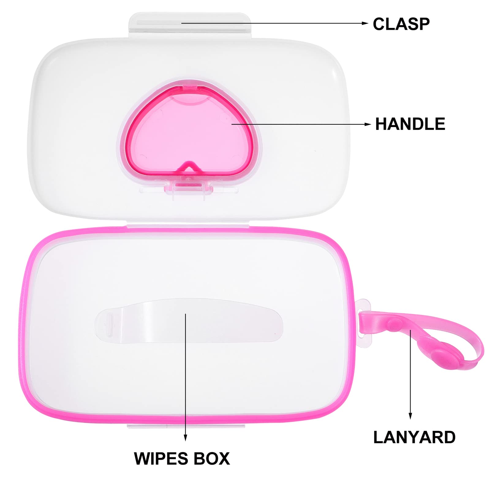 2Pcs On The Go Baby Wipes Dispenser Case Tissue Box Baby Wipe Holder Wipe Container for Outdoor Travel Car Pink