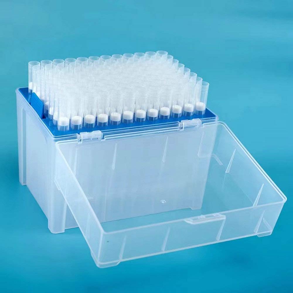 1000µL Filtering Pipette Tips - Universal Filter Pipette Tips - Racked,RNase/DNase Free & Pyrogen Safe, Clear, 96 Tips/Rack Pk x 10 Racks(960 Tips)