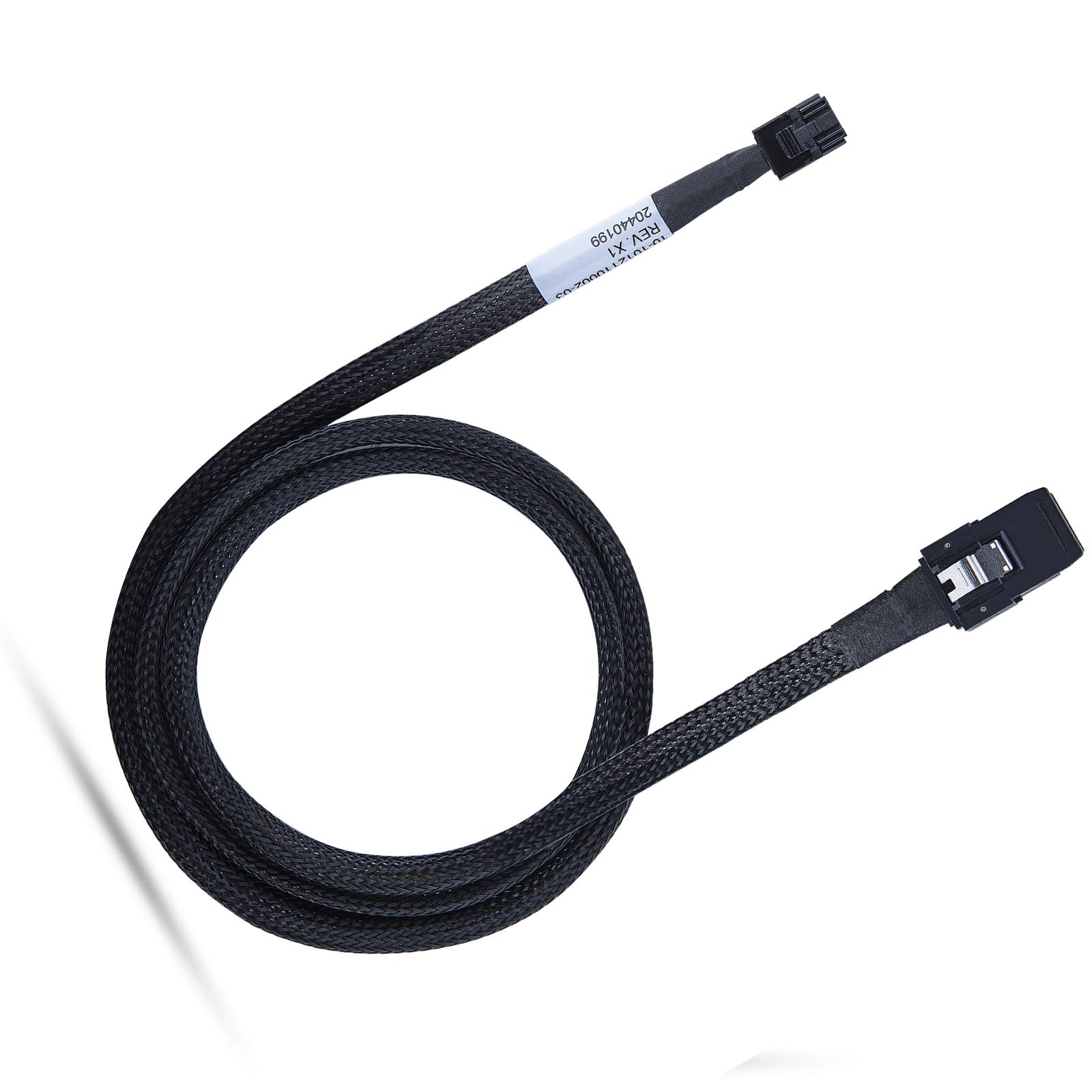2 Pack 12G Internal Mini SAS HD SFF-8643 to SFF-8087(36Pin) Cable, 0.5m Internal Mini SAS to Mini SAS Cable, 36 Pin, with Sideband, 100 Ohm, Flexible, Support RAID, PCIE Controller, 0.5-Meter(1.6ft)