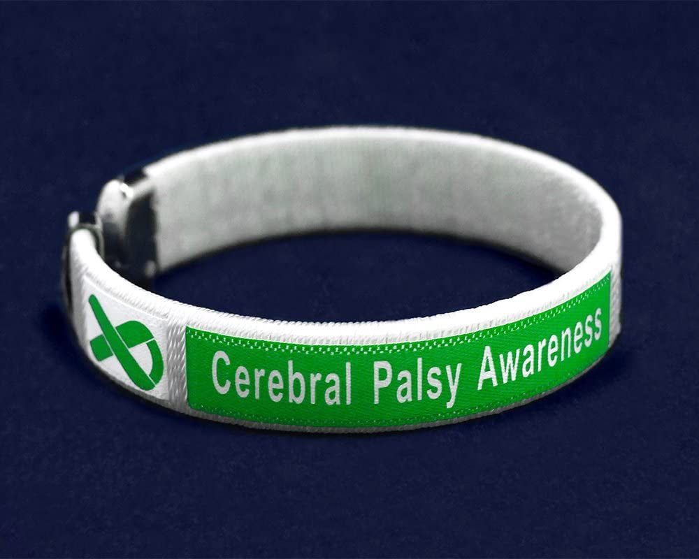 10 Pack Cerebral Palsy Awareness Wholesale Pack Bangle Bracelets β Green Ribbon Bracelet for Cerebral Palsy Awareness β Perfect for Support Groups and Fundraisers