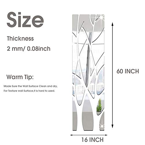 CrazyDeal Family Tree Wall Decor Abstract Wall Art 3D DIY Acrylic Decorative Mirror Wall Stickers for Living Room Bedroom Kitchen The Home Modern Decorations 60x16 inch