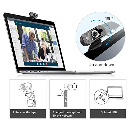 1080p Hd Webcam with Built-in Microphone, Widescreen USB Hd Web Camera for Zoom Meeting YouTube Skype Facetime Hangouts