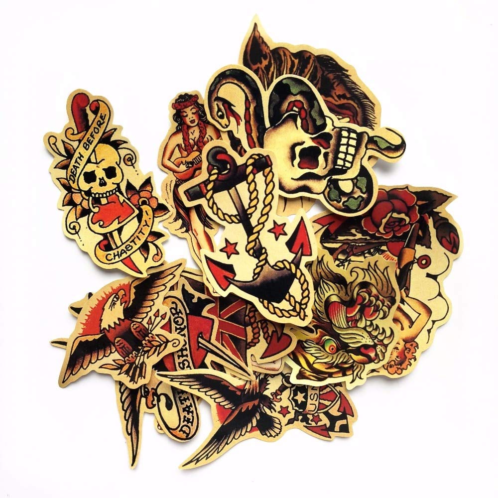 11pcs/Lot Sailor Jerry Sticker for Kids Toy Decal Suitcase Skateboard Wall Car Laptop Bicycle Motorcycle On Notebook Stickers