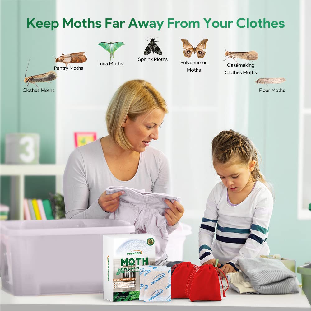 10 Pack Moth Repellent for Closets Safe for Use Around House, Natural Ingredients Moth Repellent Pouches for Moth Away in Clothes Storage and Drawers Provide Long-Lasting Protection