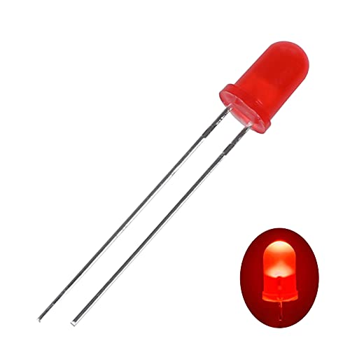 Brilinker 50 Pcs 5mm LED Light Emitting Diodes Bulb LED Lamp- Clear and Transparent DC 6V-13V 20mA with Resistance- DIY Science Project Electronics Components Lighting Kit (Red)