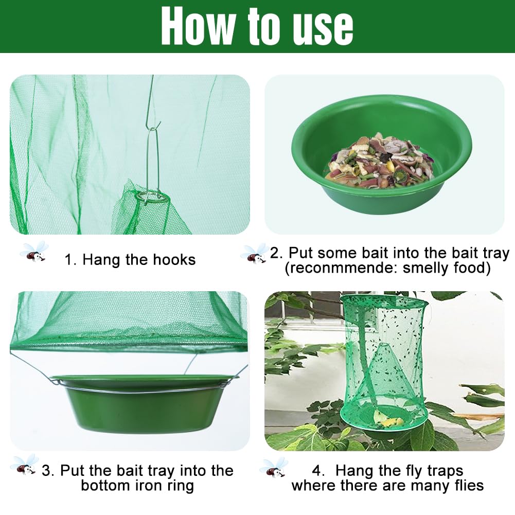 10 Pack Ranch Fly Trap, Disposable Fly Traps Outdoors, Farm Fly Hunter, Hanging Stable Horse Fly Catcher Killer
