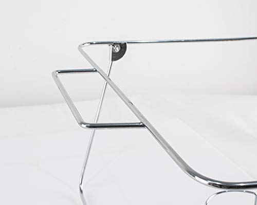 6 Pack Buffet Wire Rack Folding Chafing Stand Chrome Frame Serving Trays Food Warmer | Easy Foldable Collapsible for Storage & Reuse for Home Party, Wedding and Birthday Party Event Catering Supplies