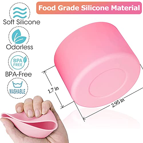 2Pcs Silicone Boot for Stanley Quencher H2.0/IceFlow Flip/Hydroflask 20oz 30oz 40oz Tumblers- Silicone Bumper Boot Sleeve for Stanley Cup with Handle Accessories Anti-Scratch Bottle Protective Cover