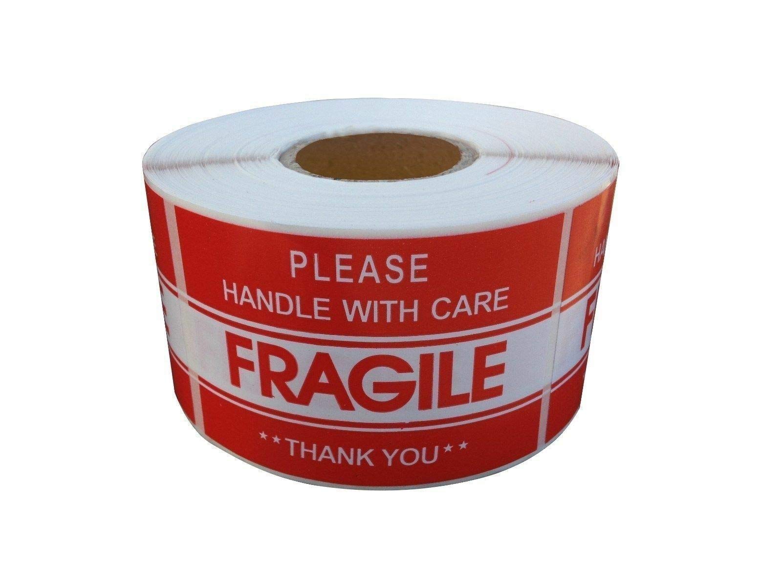 2" x 3" Fragile Stickers Handle with Care Thank You (200 Stickers (Roll))