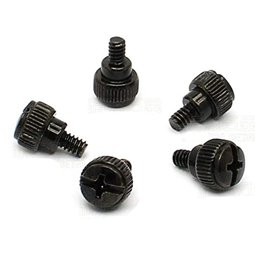 10Pcs 6#-32x5 Thread Teeth for Computer PC Case Cooling Fan Toolless Adjustment Screw Thumbscrews Thumb Screw M3.5 - (Black 10pcs) SCRW-127868