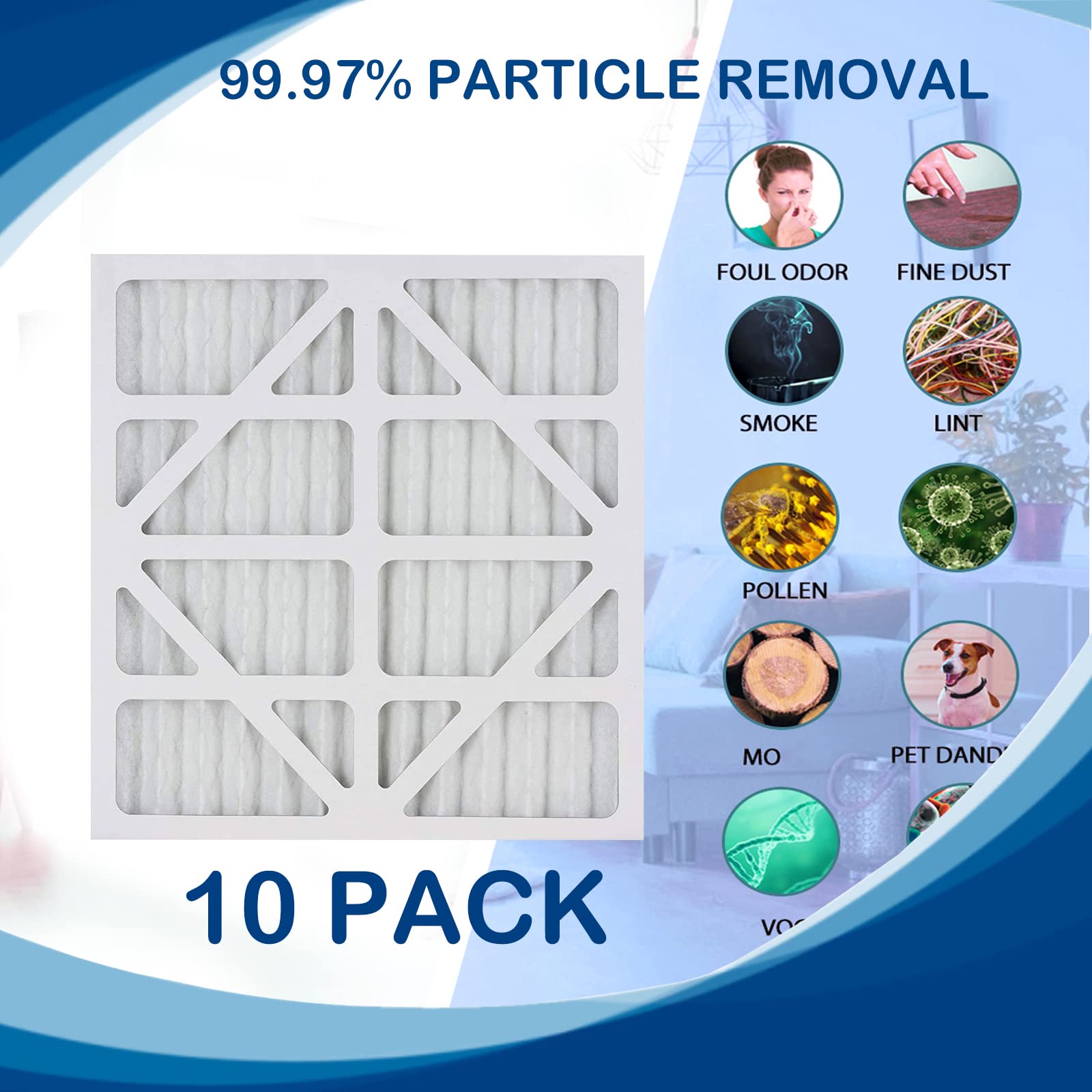 10 Pack HEPA550 Air Filter Replacement Set MERV-13 Compatible with AlorAir CleanShield HEPA 550, 13.7"×14.8"×0.8"