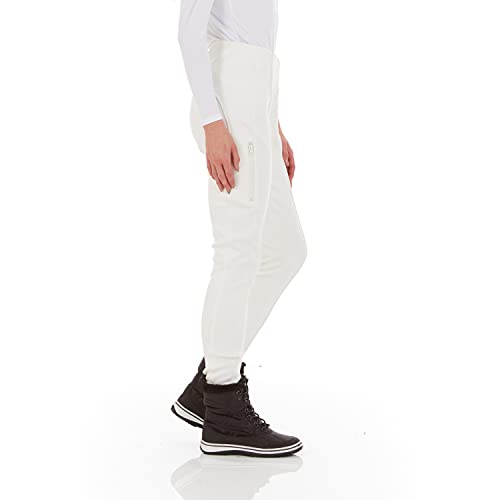 Arctic Quest Women's Snow Ski Pants Water Resistant Softshell Insulated Skinny Fit Pants Snowboarding Hiking Winter Outdoor, Vanilla, Small