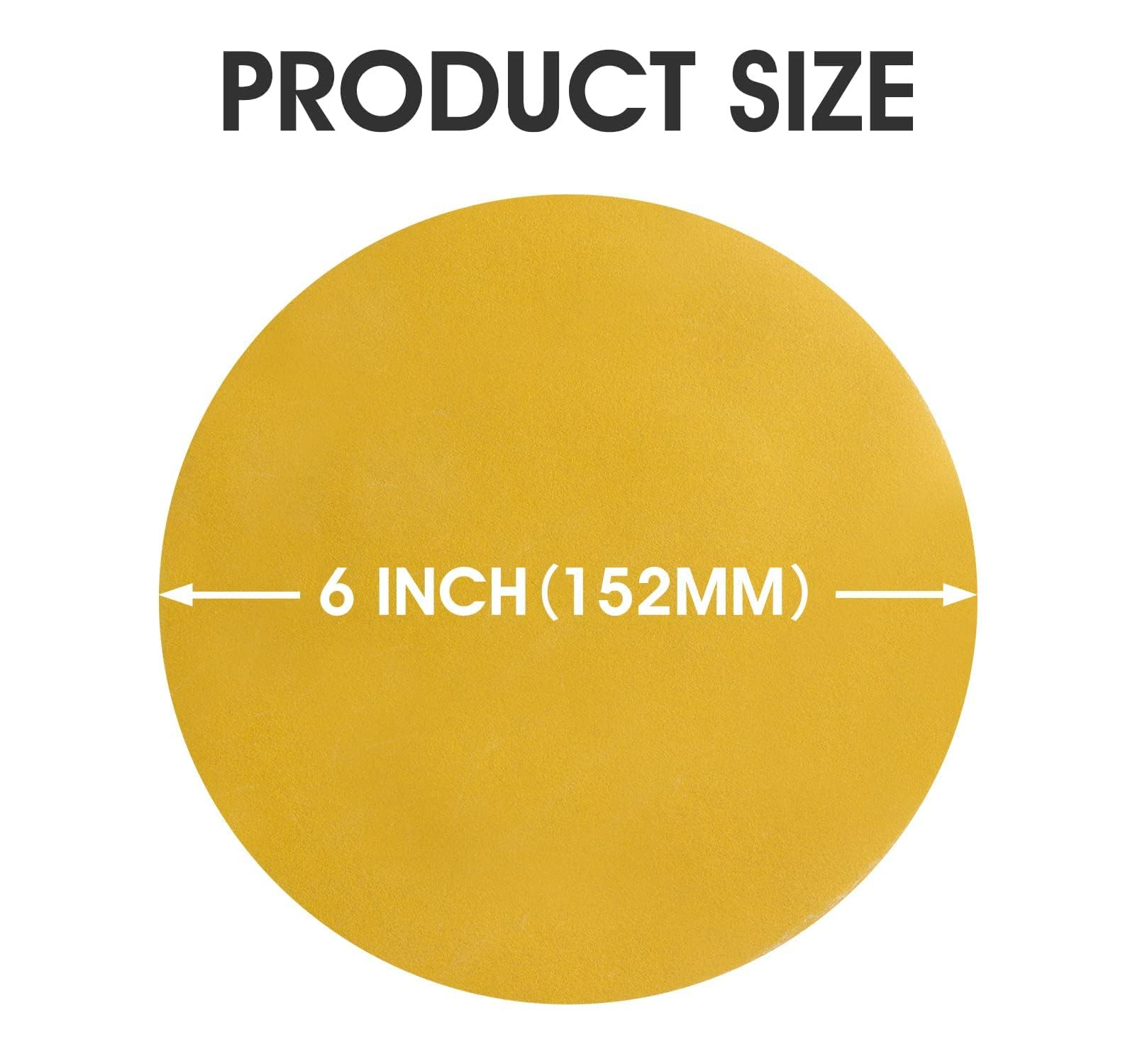 100 PCS PSA Sanding Discs 6 Inch 320 Grit Adhesive Backed Sandpaper Roll Sticky-Back Sandpaper for DA Sander Self Stick Aluminum Oxide Round Automotive Sandpaper with Sticky Back