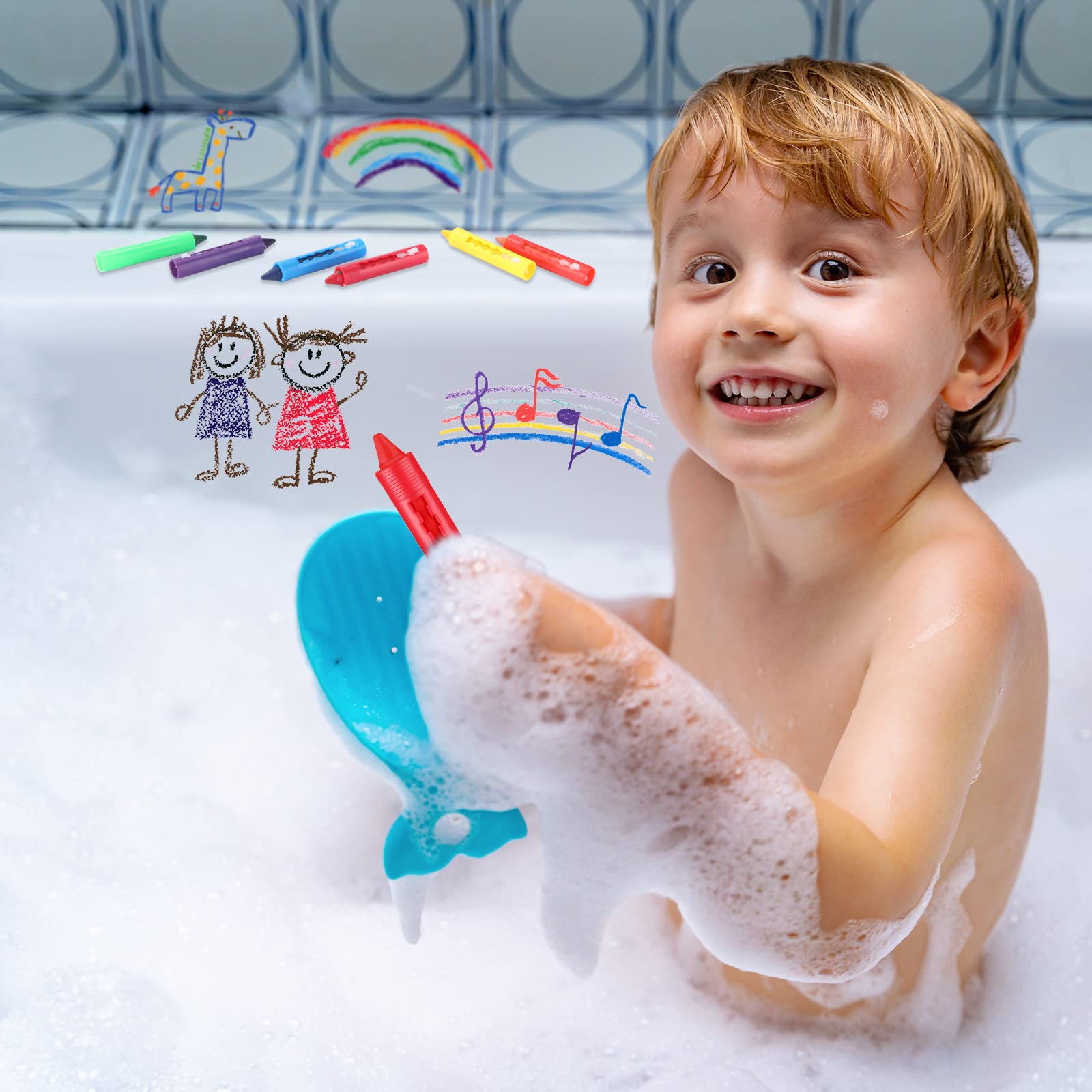 24 Pieces Bathtub Crayons Bath Crayons Washable Easy Clean Bathtime Crayons Colorful Bathtub Markers Toys Shower Crayons Bath Paint for Easter Basket